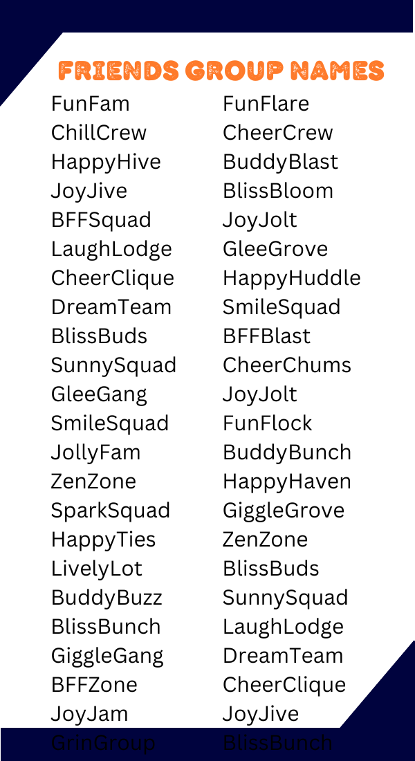 550+ Friends Group Names Unique Cool Interesting & Creative