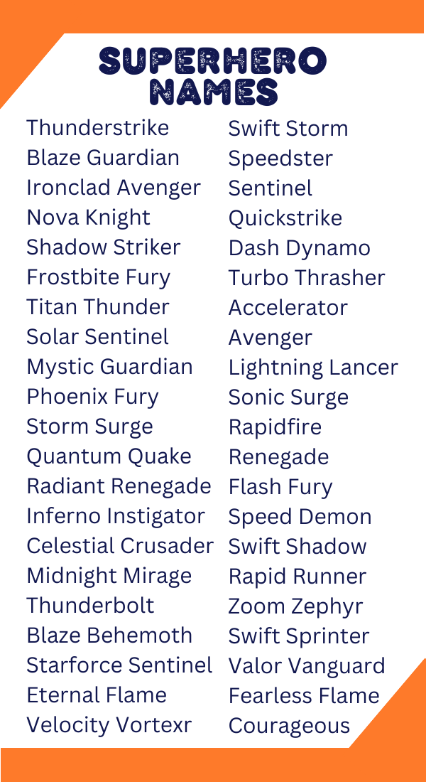 550+ Superhero Names Unique Creative Cool & Interesting Idea