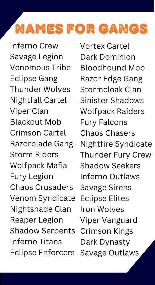 Discover Cool And Creative Names For Gangs Unleash Your Gang s