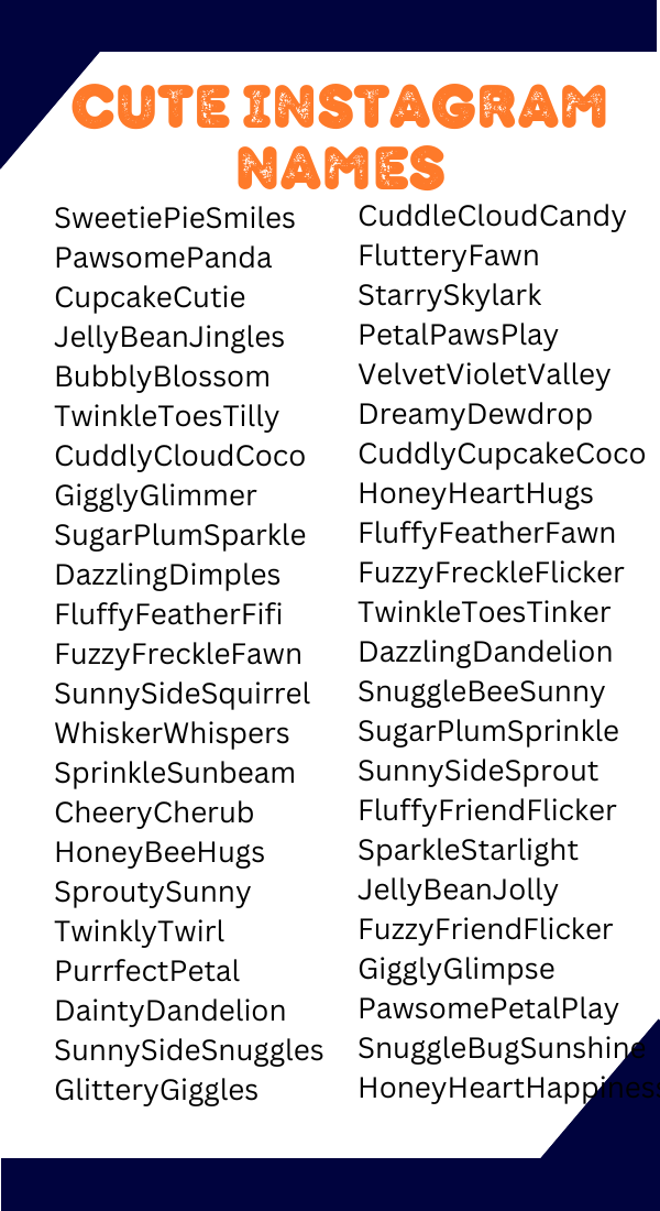 Cute Instagram Names: Sweet and Stylish Handles for Your Profile ...