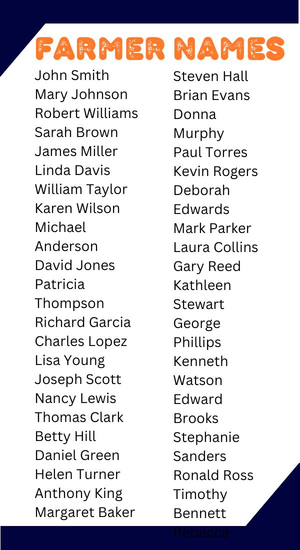 550 Farmer Names Unique Cool Funny Creative Interesting
