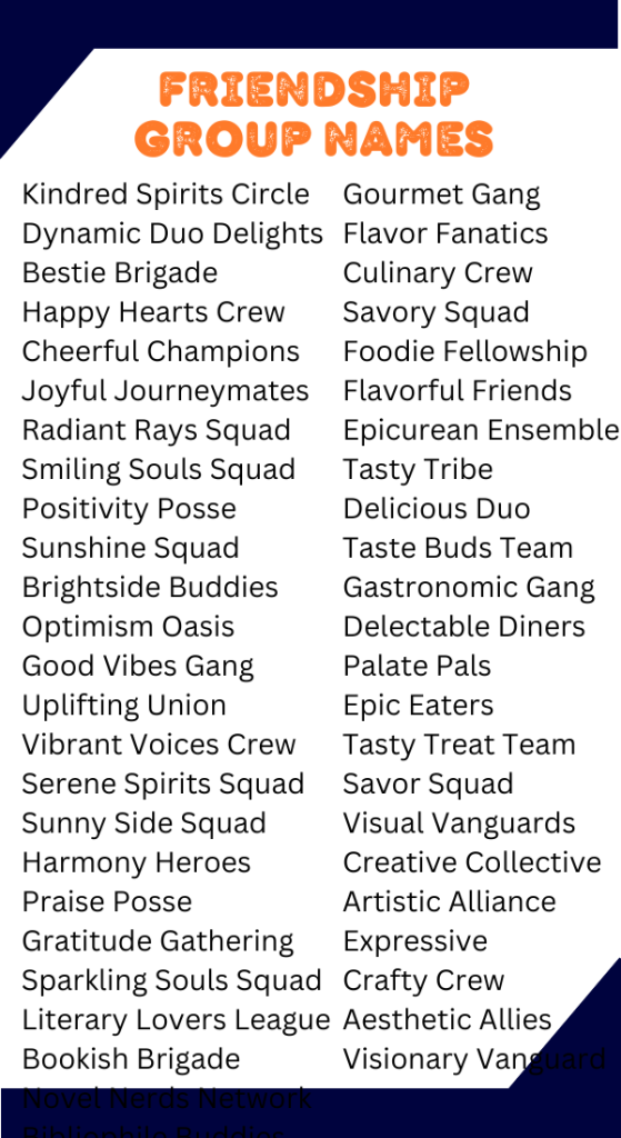 550+ Friendship Group Names Unique Cool Stylish & Catchy
