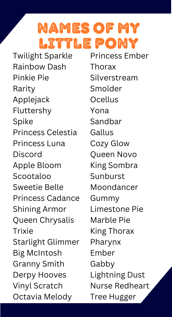 Sparkle and Shine: Magical Names Of My Little Pony for Every Adventure ...