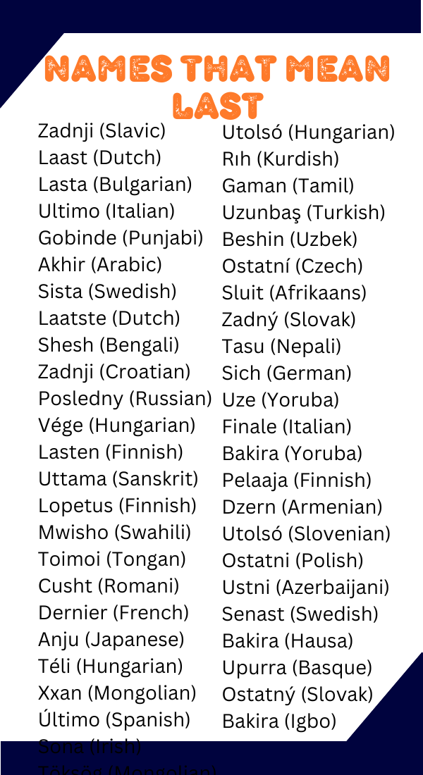 550+ Names That Mean Last Cool Unique Creative & Stylish