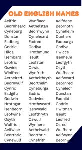 550+ Old English Names Cool Unique Creative & Stylish Ideas