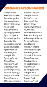 550+ Organization Names Professional Unique & Creative Ideas