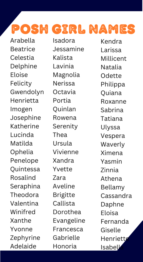 550 Posh Girl Names Unique Cool Stylish Cute Creative