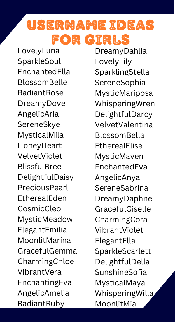 550+ Username Ideas For Girls Unique Creative & Catchy Ideas