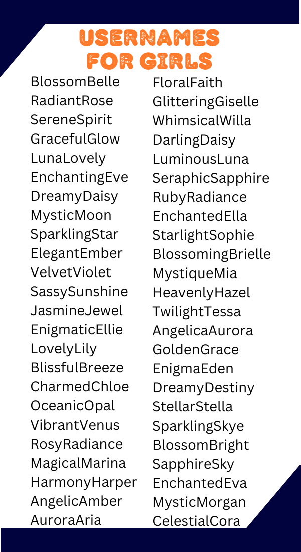 550+ Usernames For Girls Unique Cool Cute Creative & Catchy
