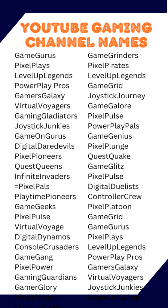550 YouTube Gaming Channel Names Unique Creative Cool 550 YouTube Gaming Channel Names Unique Creative Cool