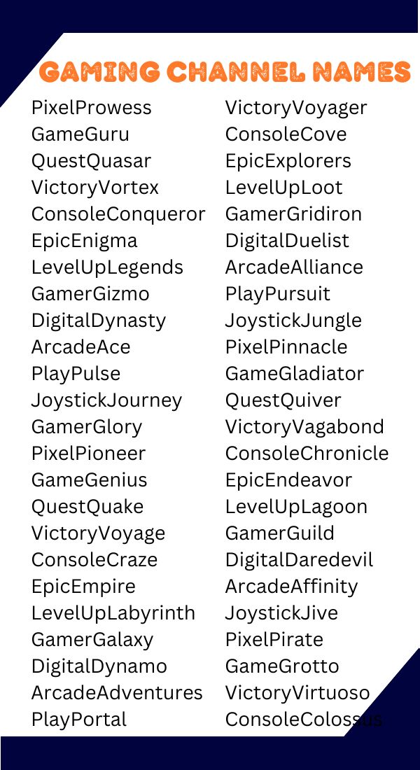 550+ Gaming Channel Names Unique Cool Stylish & Creative
