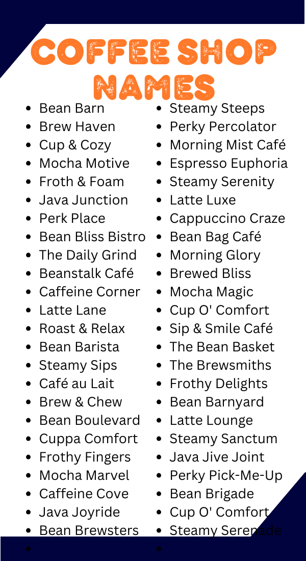 550 Coffee Shop Names Unique Professional Creative Cute 550 Coffee Shop Names Unique Professional Creative Cute