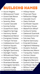 600+ Building Names Am