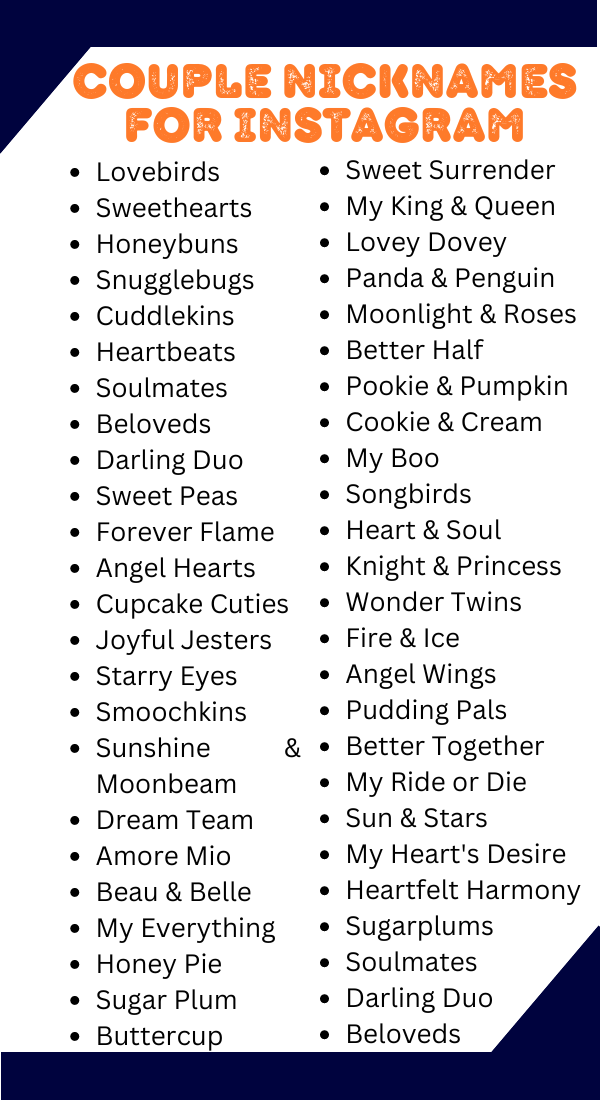 Sweet And Stylish Couple Nicknames For Instagram Add Romance To Your