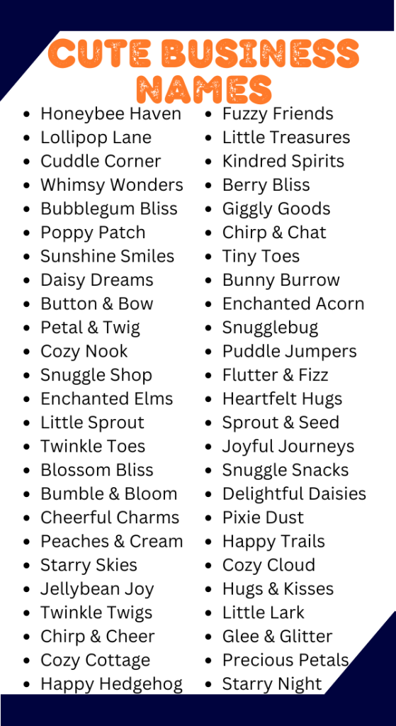 530 Cute Business Names Creative Unique Cool Catchy 530 Cute Business Names Creative Unique Cool Catchy