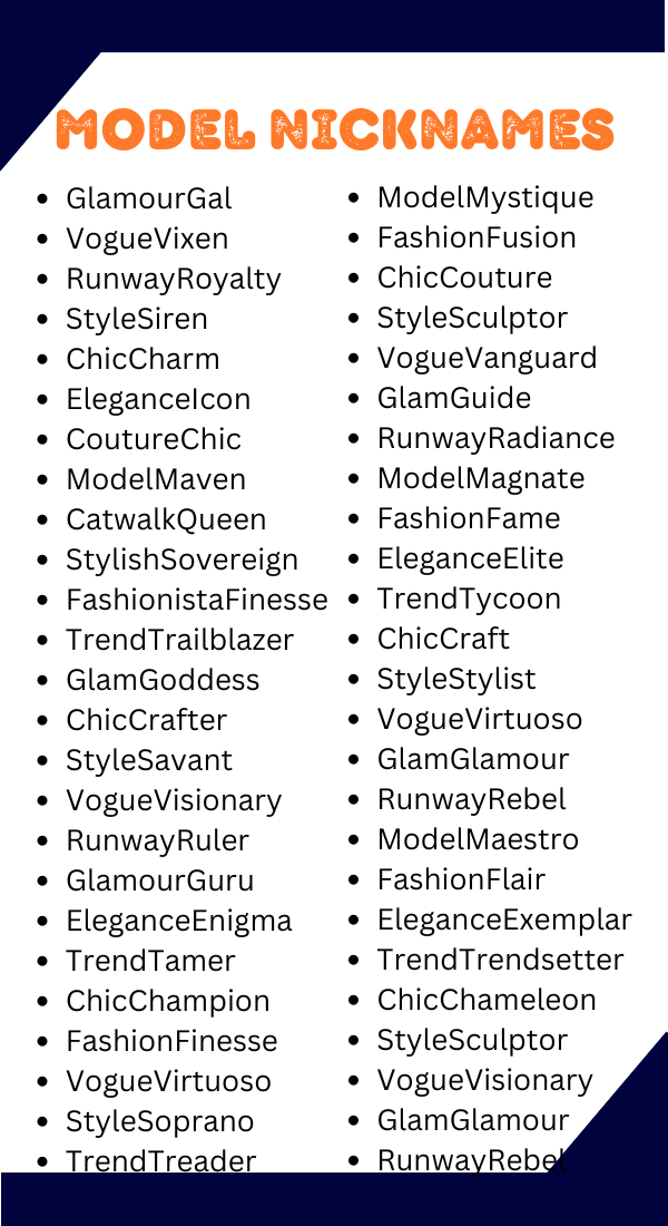 580+ Model Nicknames Modern Stylish Unique Creative & Cool