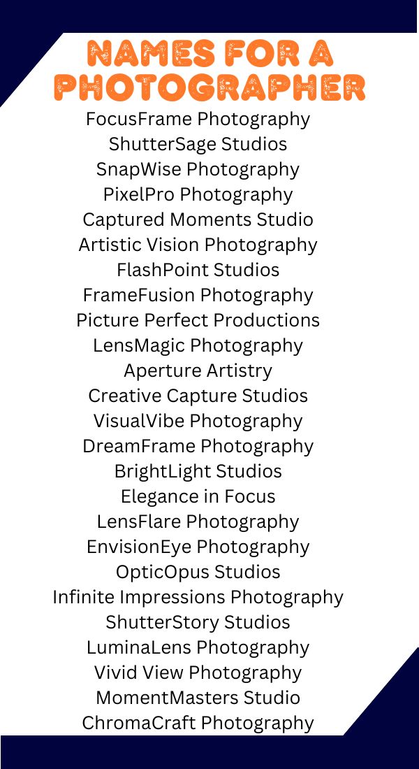 530+ Names For A Photographer Creative Professional & Cool