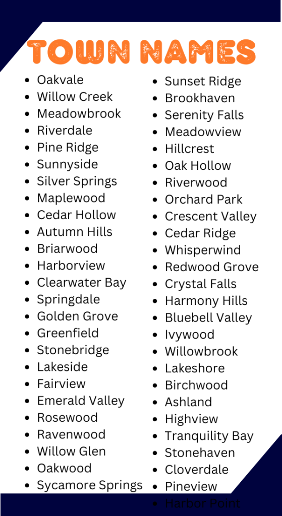 480+ Names For Towns Creative Unique Stylish Cool & Funny