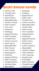 530+ Shirt Brand Names Creative Unique Epic Cool & Swag