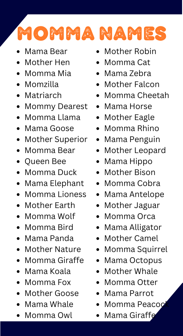 570+ Momma Names Sweet Creative Unique Funny Cool & Cute