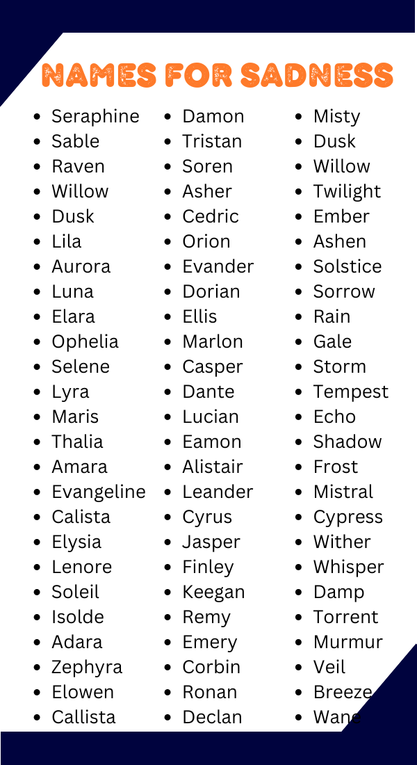 430+ Names For Sadness Unique & Creative Idea to Show Pain