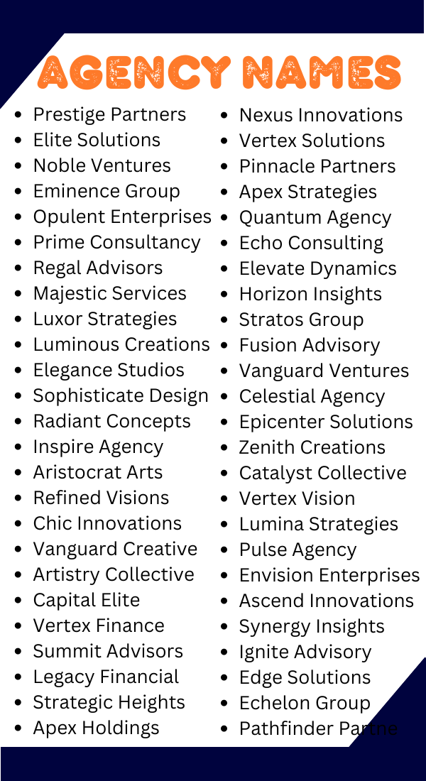570+ Agency Names Unique Creative STylish Catchy & Cool